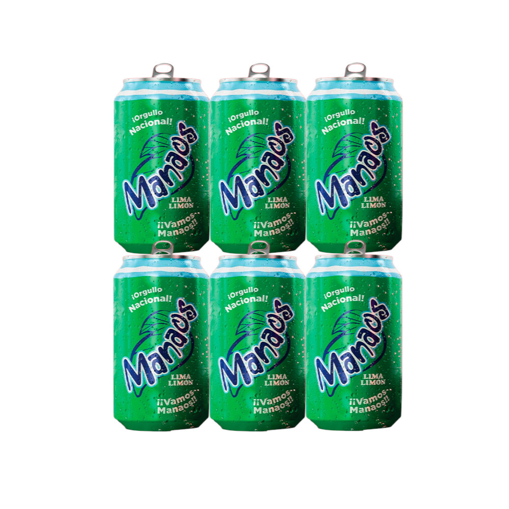 Manaos Soda Lemon-Lime Flavor in Can, 354 cc / 12 fl oz (Six-Pack)