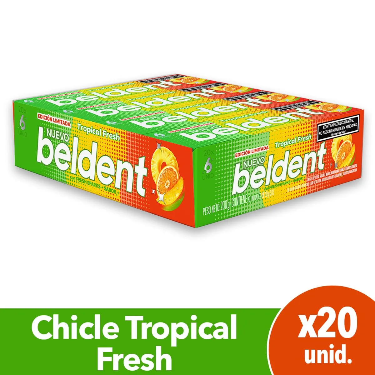 Beldent Tropical Fresh Chewing Gum Limited Edition Gluten-Free Chicles ...