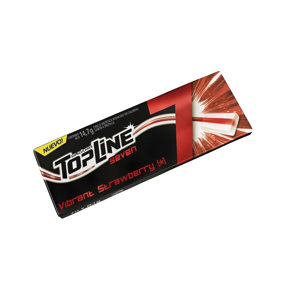 Topline Seven Reduced Calories Chewing Gum Vibrant Strawberry Flavor ...