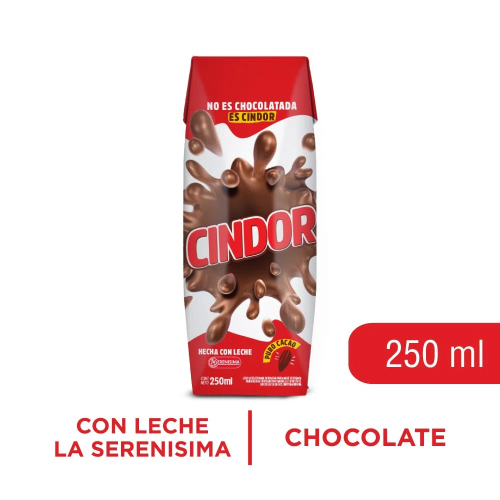 Cindor Chocolatada Classic Milk Chocolate Tetrapack, 250 ml / 8.45 fl ...