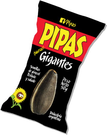 Pipas Gigantes Salty Toasted Sunflower Seeds w/shell, 50 g / 1.76 oz