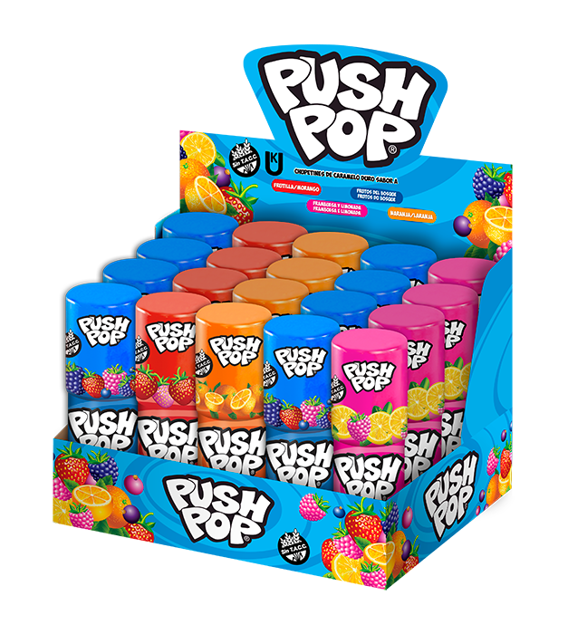 Push Pop Chupetines Hard Lollipops Assorted Flavors 300 g / 10.58 oz ...