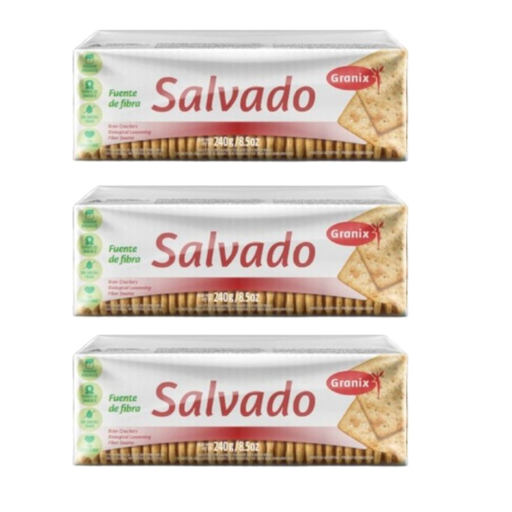 Galletitas Granix Salvado Bran Crackers, 240 g / 8.46 oz (pack of 3)