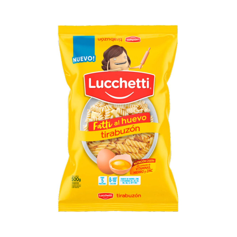 Lucchetti Egg Pasta Spirals - Authentic Italian Fideos, 500 g / 17.63 oz