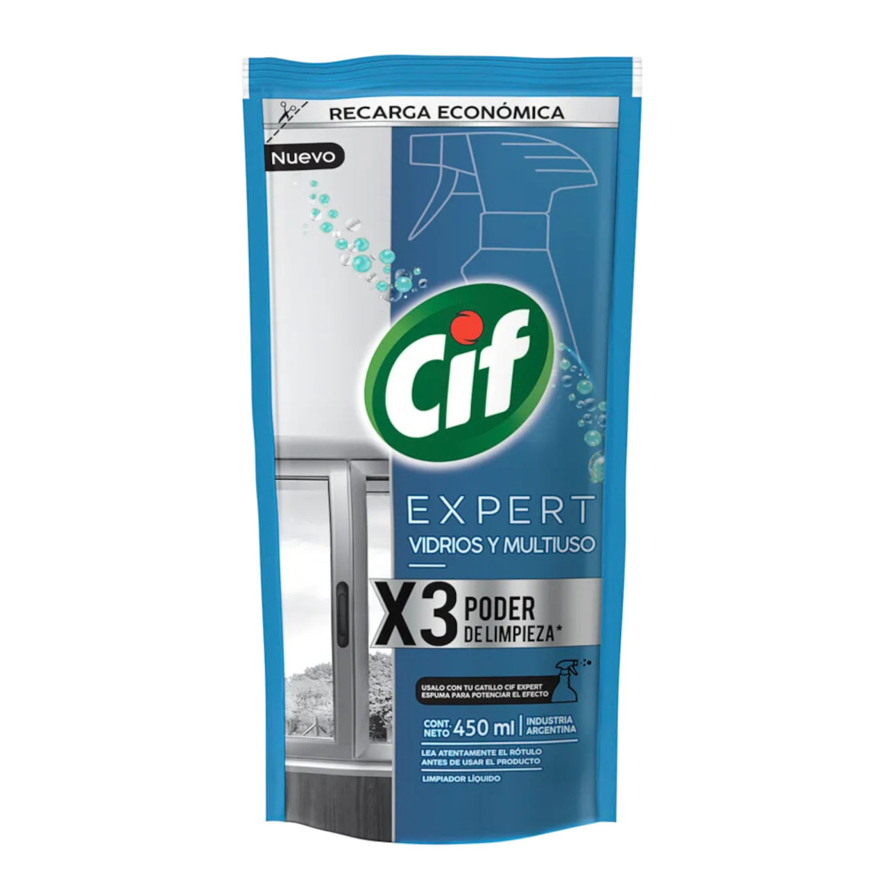 Cif Expert Glass And Multi Purpose Cleaner X3 Cleaning Power Doypack