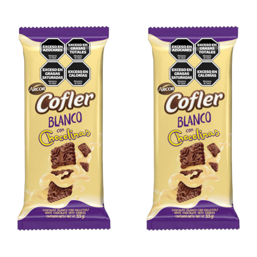 Cofler Chocolate Blanco con Chocolinas White Chocolate Bar with ...