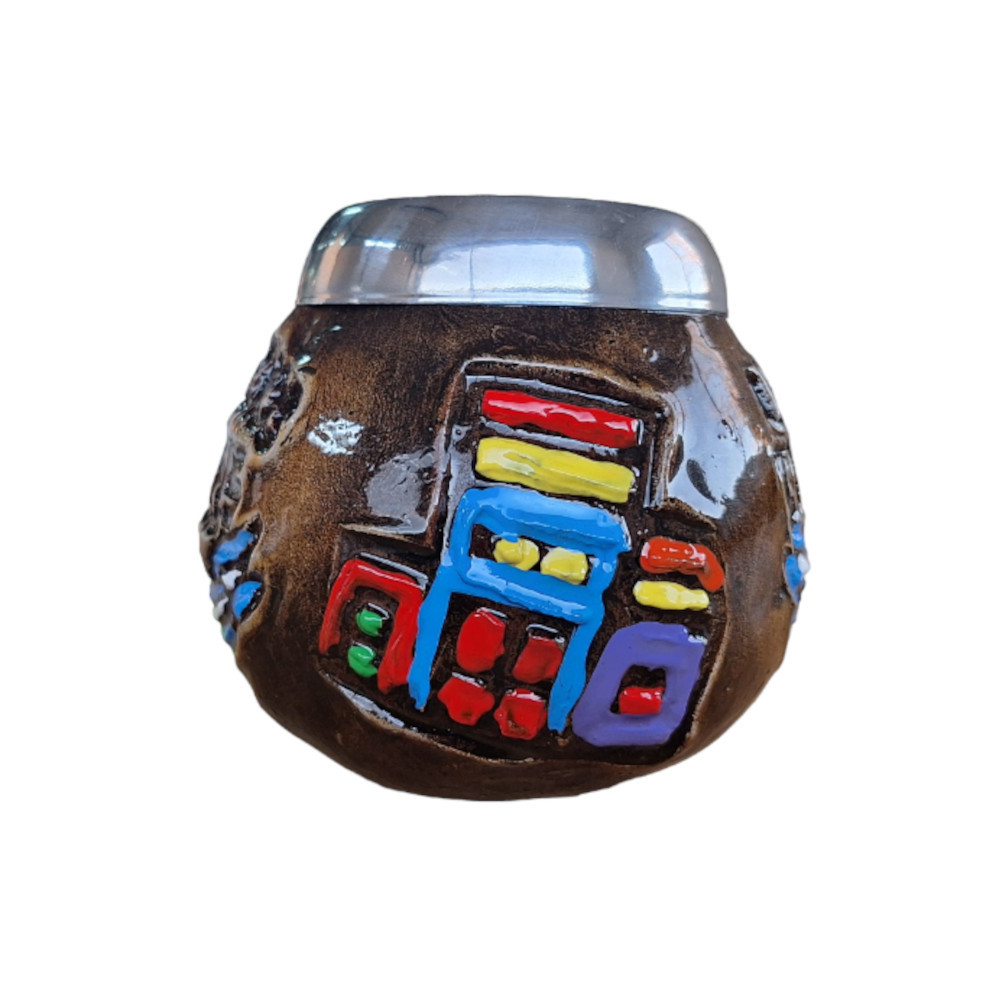 Mate Hand-Painted Lacquered Calabash Mate Cup - La Boca Caminito Design ...