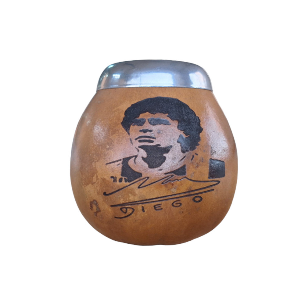 Mate Mate Hand-Painted Lacquered Calabash Mate Cup - Maradona Design ...