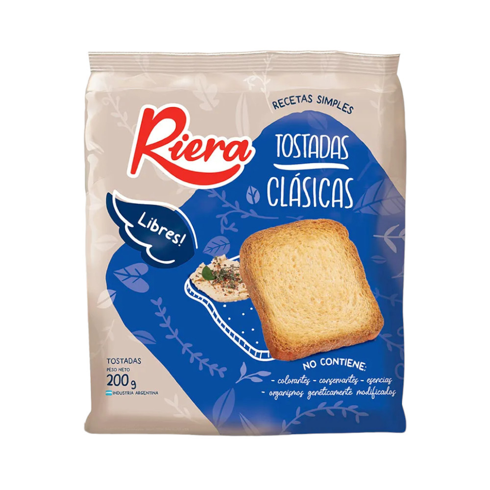 Riera Classic Table Crackers Tostadas Cásicas de Mesa, 200 g / 7.05 oz