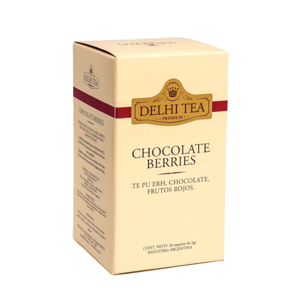 Delhi Tea Premium Pu'erh Tea with Chocolate & Red Berries (box of 20 bags)