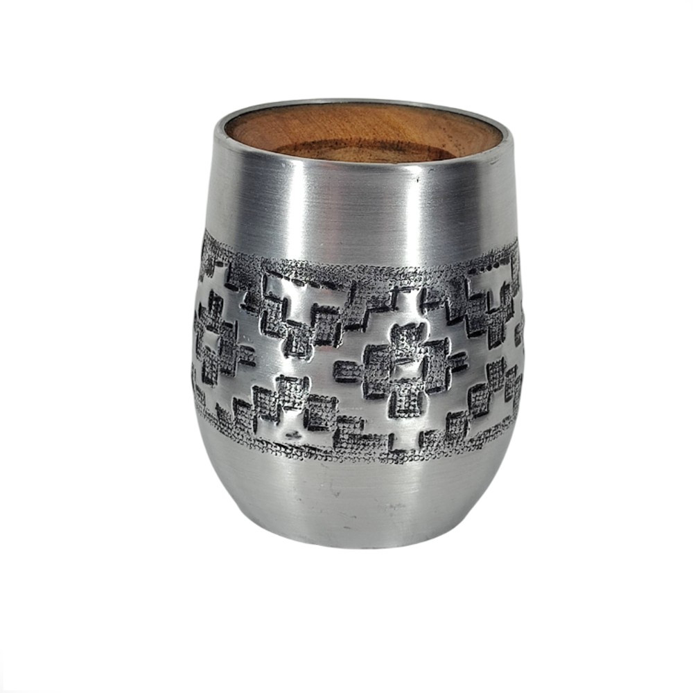 Guarda Pampeana Handcrafted Aluminum Mate, Tallado Traditional Design