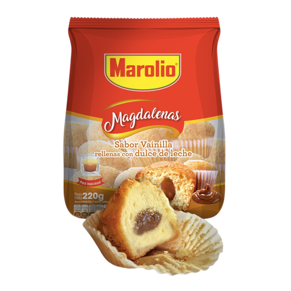 Marolio Vanilla Flavored Cupcakes Filled with Dulce de Leche, 220 g / 7 ...