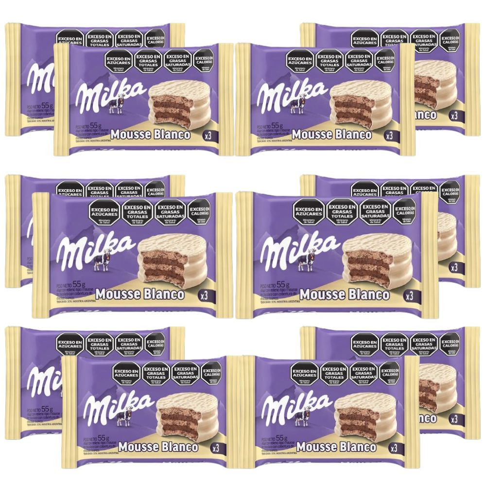 Milka Alfajor Triple White Chocolate with Chocolate Mousse, 55 g / 2 oz ...