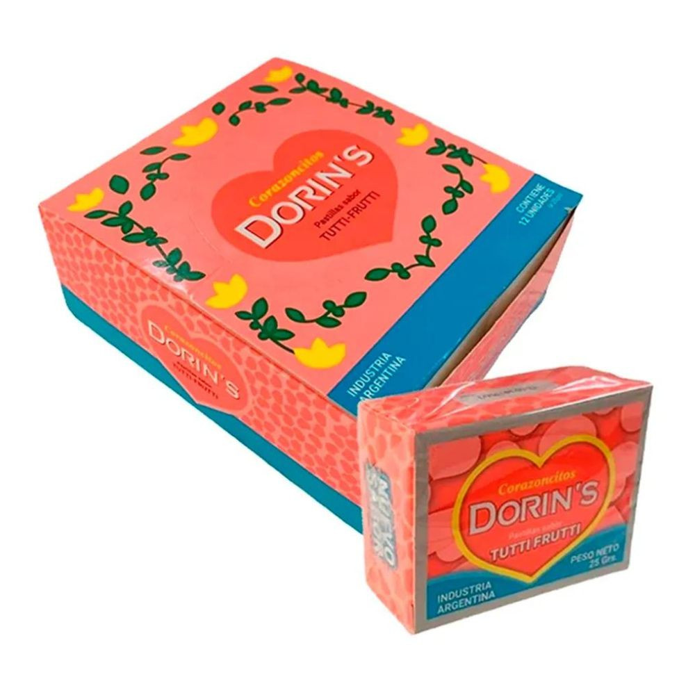 Pastillas Dorin's Tutti-Frutti Hard Candy Heart Shaped, 25 g / 0.9 oz ...