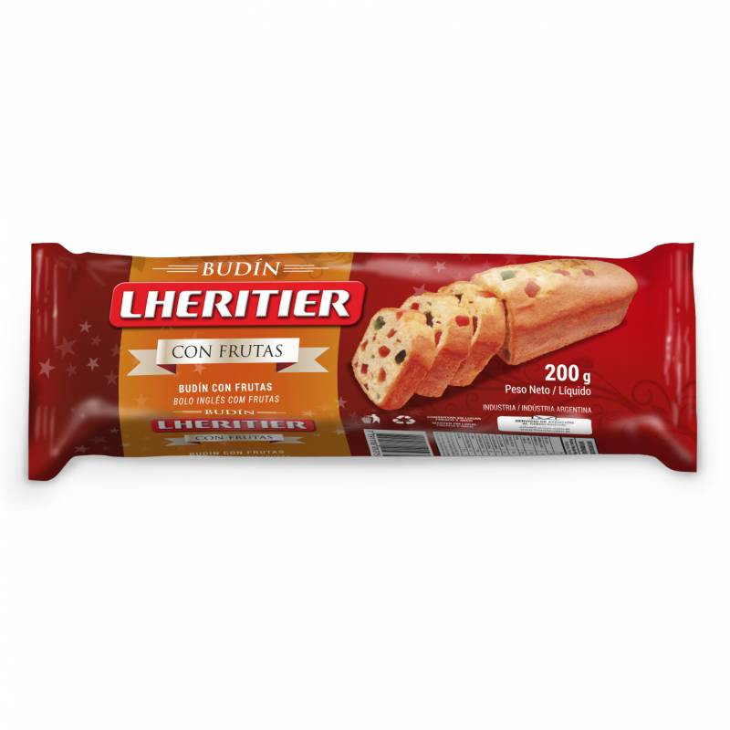 Lheritier Budín con Frutas Sweet Pound Cake with Candied Fruits, 200 g ...
