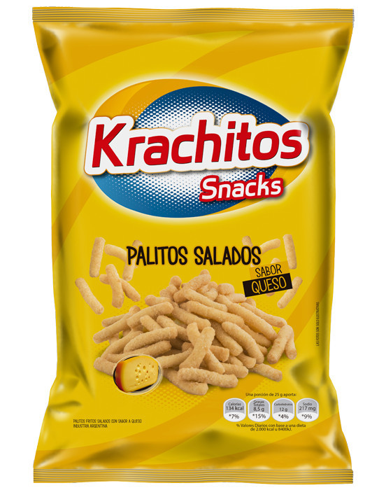 Krachitos Palitos Salados Queso Cheese Super Bag, 500 g / 17.6 oz bag