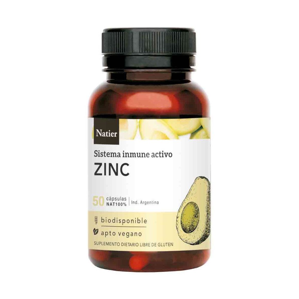 Natier Zinc Capsules - 100% Natural Dietary Supplement, Gluten-Free ...