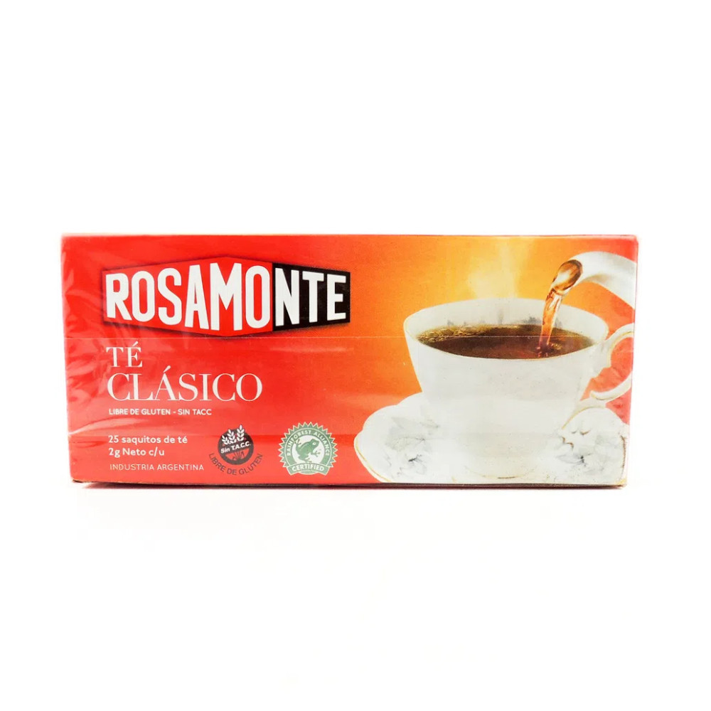 Rosamonte Tea Classic Tea Bags Infusion Té Clásico, 2 g / oz (box of 25 ...