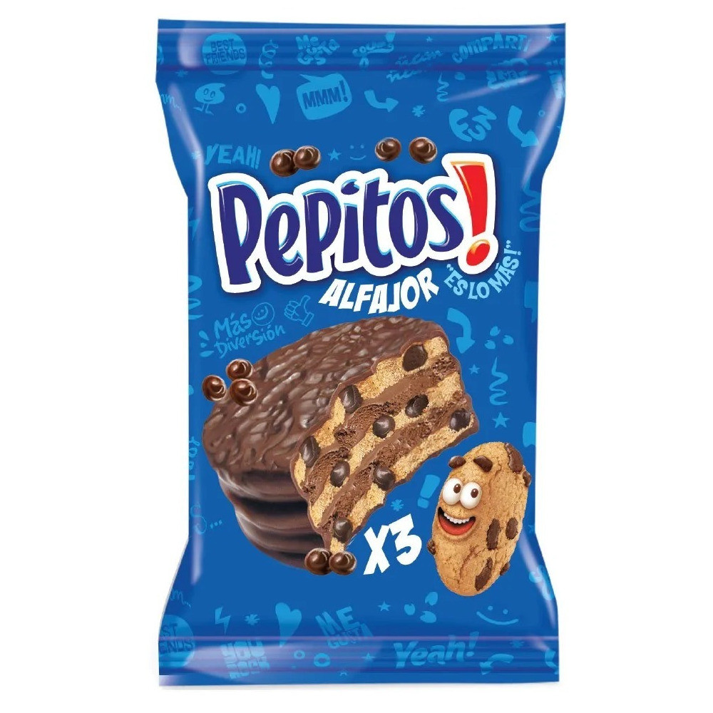 Pepitos Chips Ahoy! Alfajor Triple Milk Chocolate With Chocolate Mousse ...