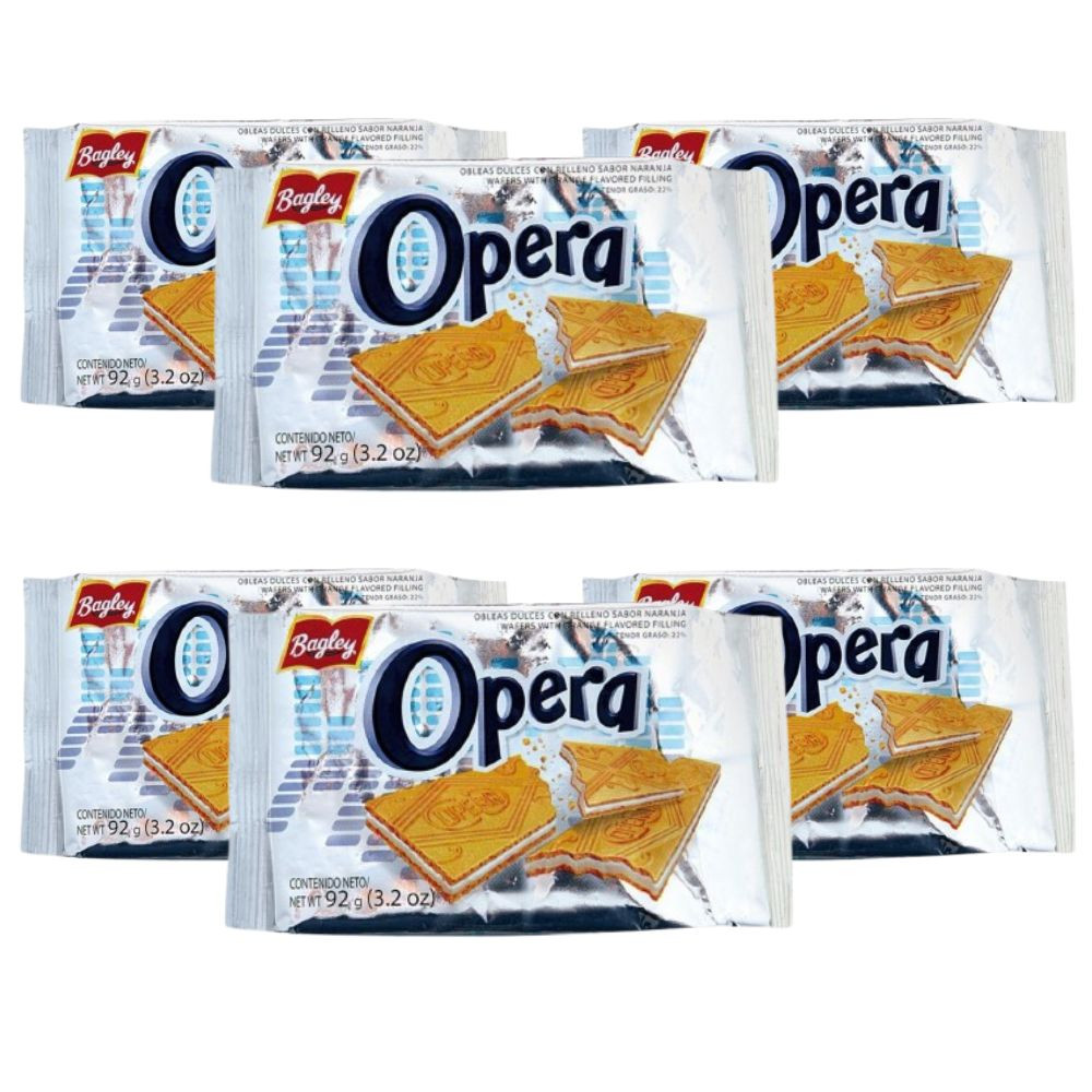 Opera Thin Sweet Orange Flavored Cream Wafers, 92 g / 3.2 oz (pack of 6)