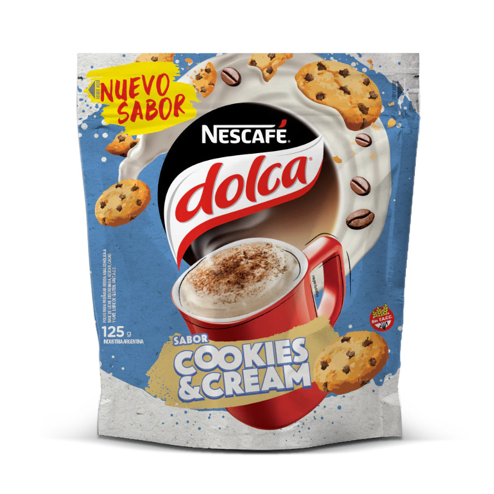Nescafé Dolca Cookies & Cream Coffee with Milk Powder, 125 g / 4.41 oz ...