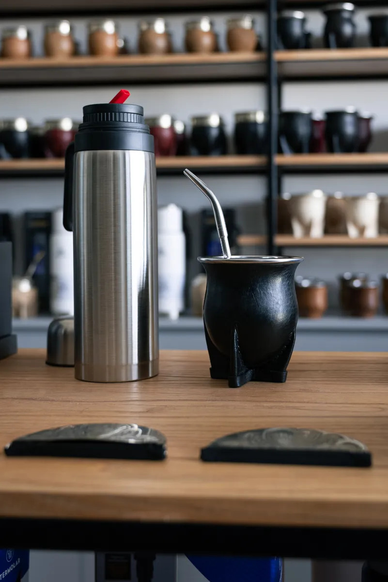 Matesur Stainless Steel Thermos with Spout for Mate, Medium Handle ...