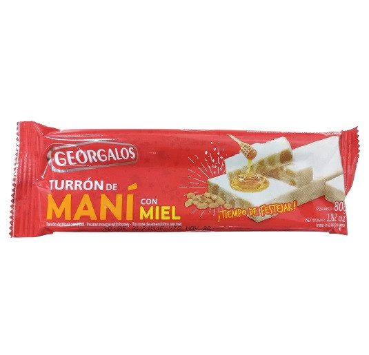 Georgalos Turrón de Maní con Miel Classic Hard Peanut Nougat with Honey ...