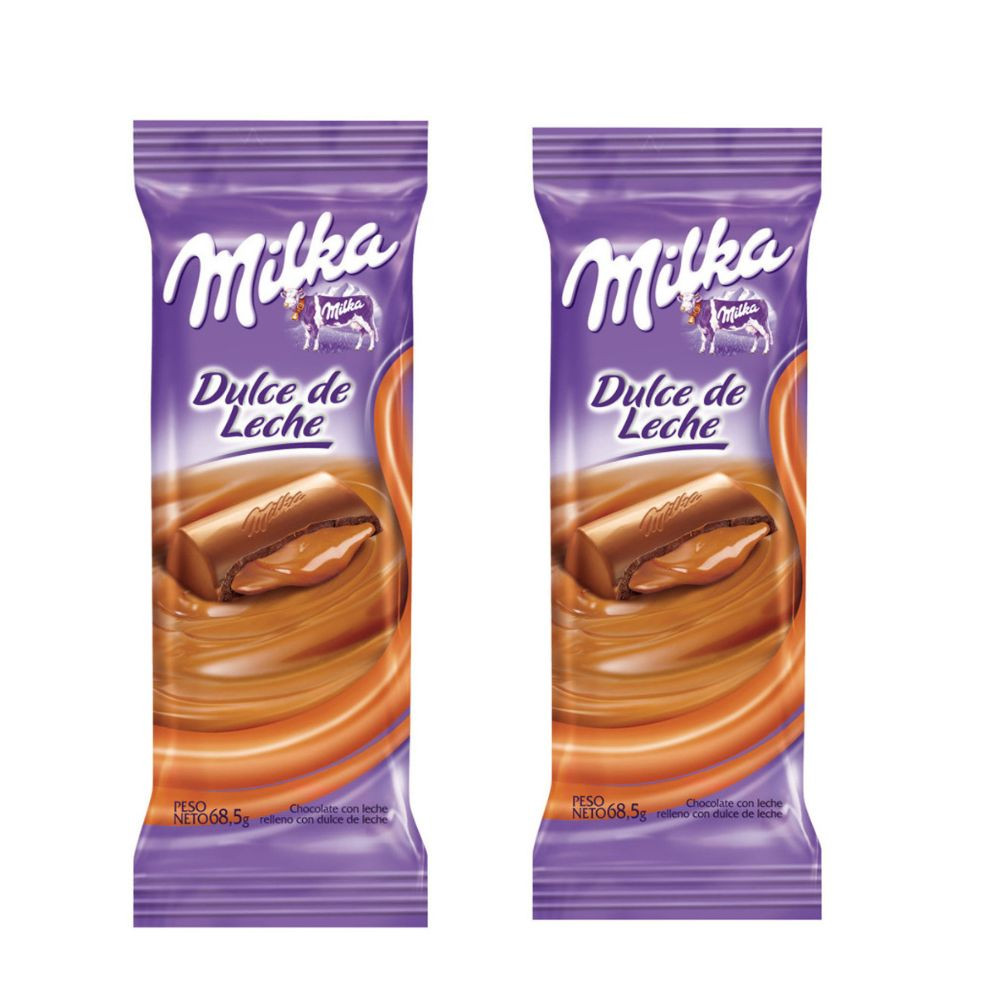 Milka Milk Chocolate Bar Filled with Dulce de Leche, 67.5 g / 2.38 oz ...