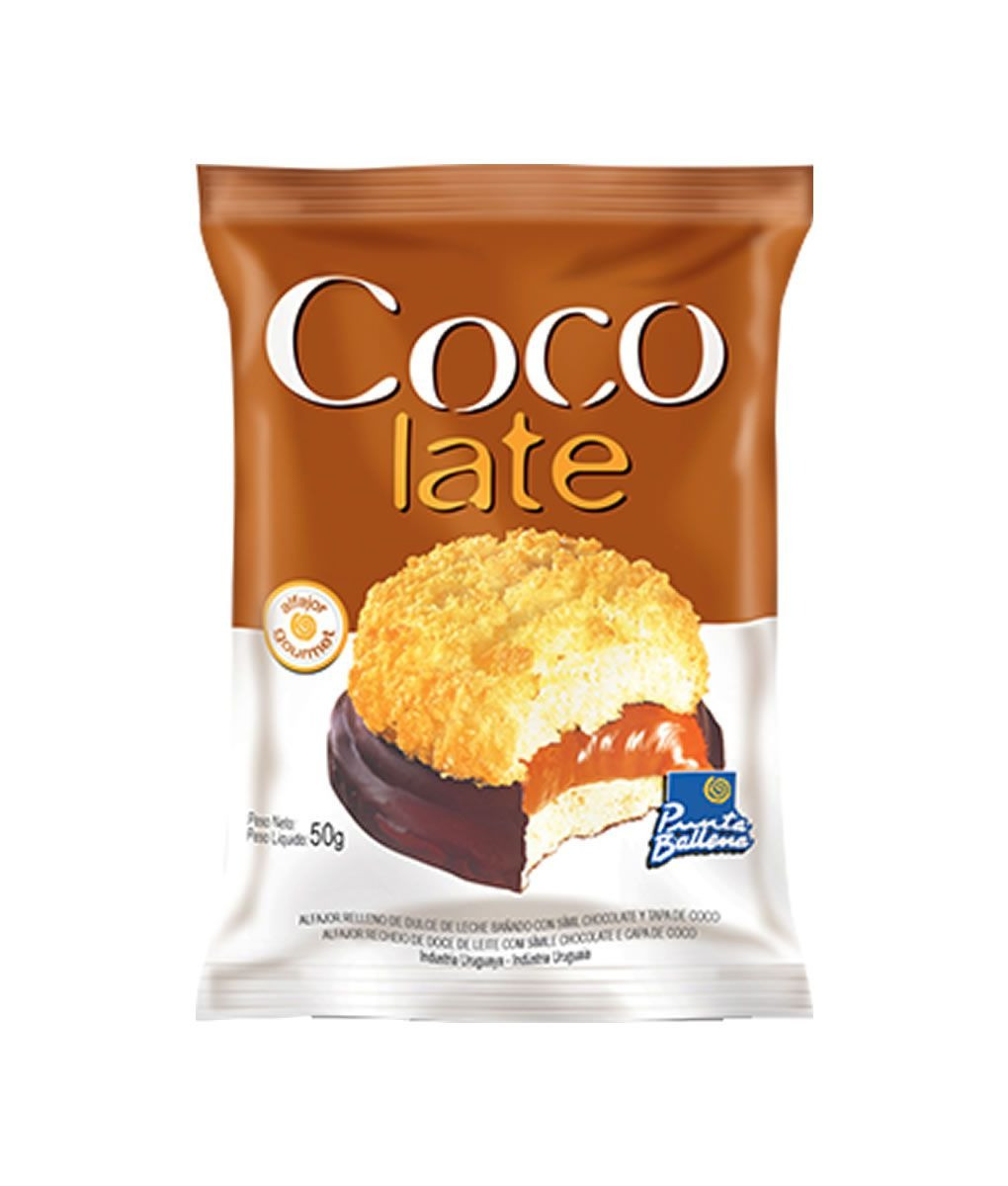 Punta Ballena Cocolate Coconut & Dulce de Leche Alfajor with Milk ...