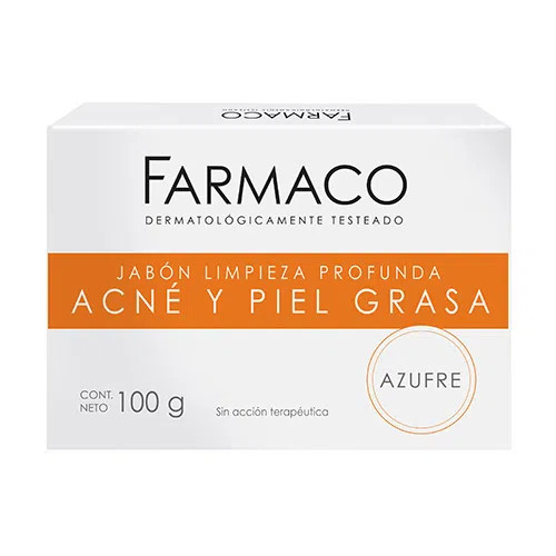 Farmaco Jabón de Azufre Sulfur Anti-Acne Soap, 100 g / 3.52 oz
