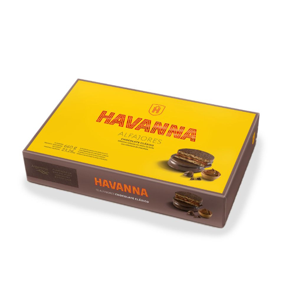 Havanna Alfajor Milk Chocolate Dulce de Leche Wholesale Bulk Box, 12 ...