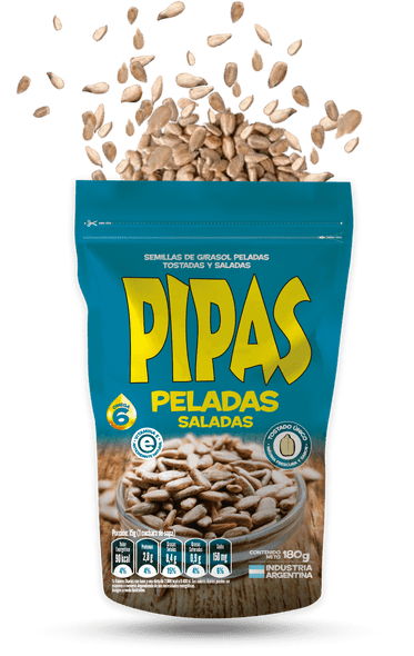 Pipas Gigantes Salty Toasted Sunflower Seeds w/shell, 50 g / 1.76 oz ...