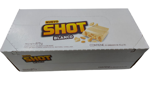 Shot Milk Chocolate Bar with Peanuts, 35 g / 1.23 oz (box of 25 bars)