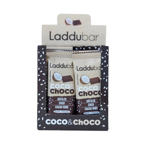 Laddubar Barra de Coco y Choco Coconut, Cocoa & Gluten-Free Cocoa Butter Bars, 30 g / 1.05 oz ea ...