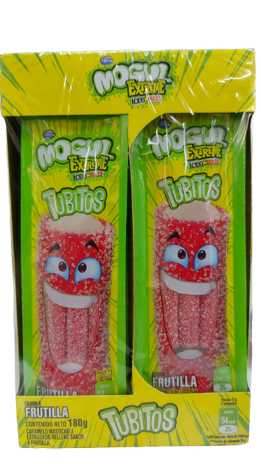 Mogul Tubos Ácidos de Frutilla Sour Candy Tubes Strawberry Flavored ...