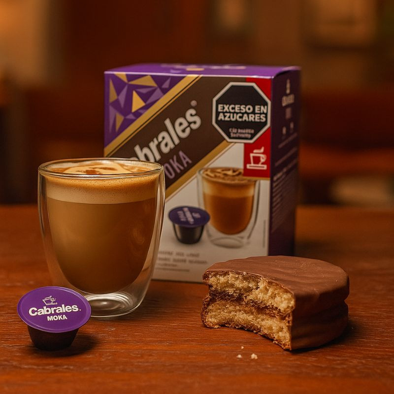 Cabrales Moka Instant Coffee & Skim Milk Capsules, 10 g / 0.35 oz (box ...