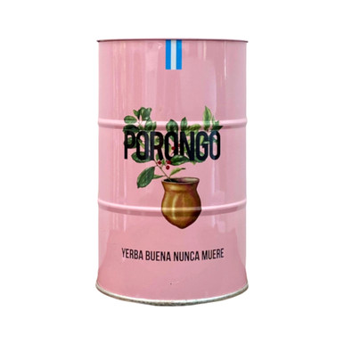 Porongo Yerbera Tin - Porongo Yerba Mate Design, Pink with Flowers, 250 ...
