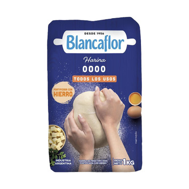 Blancaflor 0000 Premium Fine Wheat Flour Harina 0000, 1 kg / 2.2 lb