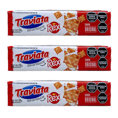 Traviata Rex Original Flavored Salted Crackers, 96 g / 3.39 oz (pack of 3)
