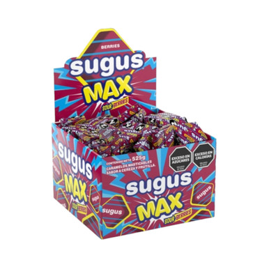 Sugus Max Sour Berries Chewy Candies, Cherry & Strawberry Flavor, 525 g ...