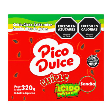 Pico Dulce Ácido Power Gum Watermelon Flavor Chicle Sabor Sandía, 320 g ...