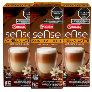 Sense Vanilla Latte Coffee with Milk & Vanilla, 200 ml / 6.76 fl oz ...
