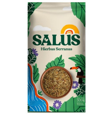 Salus Yerba Mate Hierbas Serrabas Yerba Mate with Herbs, 500 g / 1.1 lb