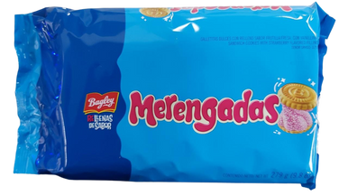 Merengadas Cookies with Strawberry Gummy Filling, 279 g / 9.8 oz tripack
