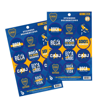 Sticker Kit Soccer Boca Juniors Round Sticker Sheets Decoration Soccer ...