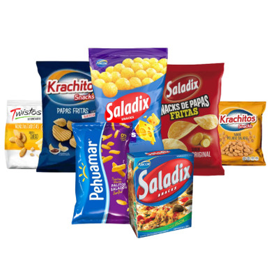Selección de Snacks Krachitos Saladix Pehuamar & Twistos Snack ...