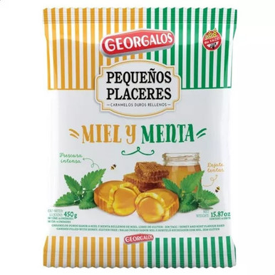 Georgalos Pequeños Placeres Filled Hard Candies Honey & Mint Flavor ...