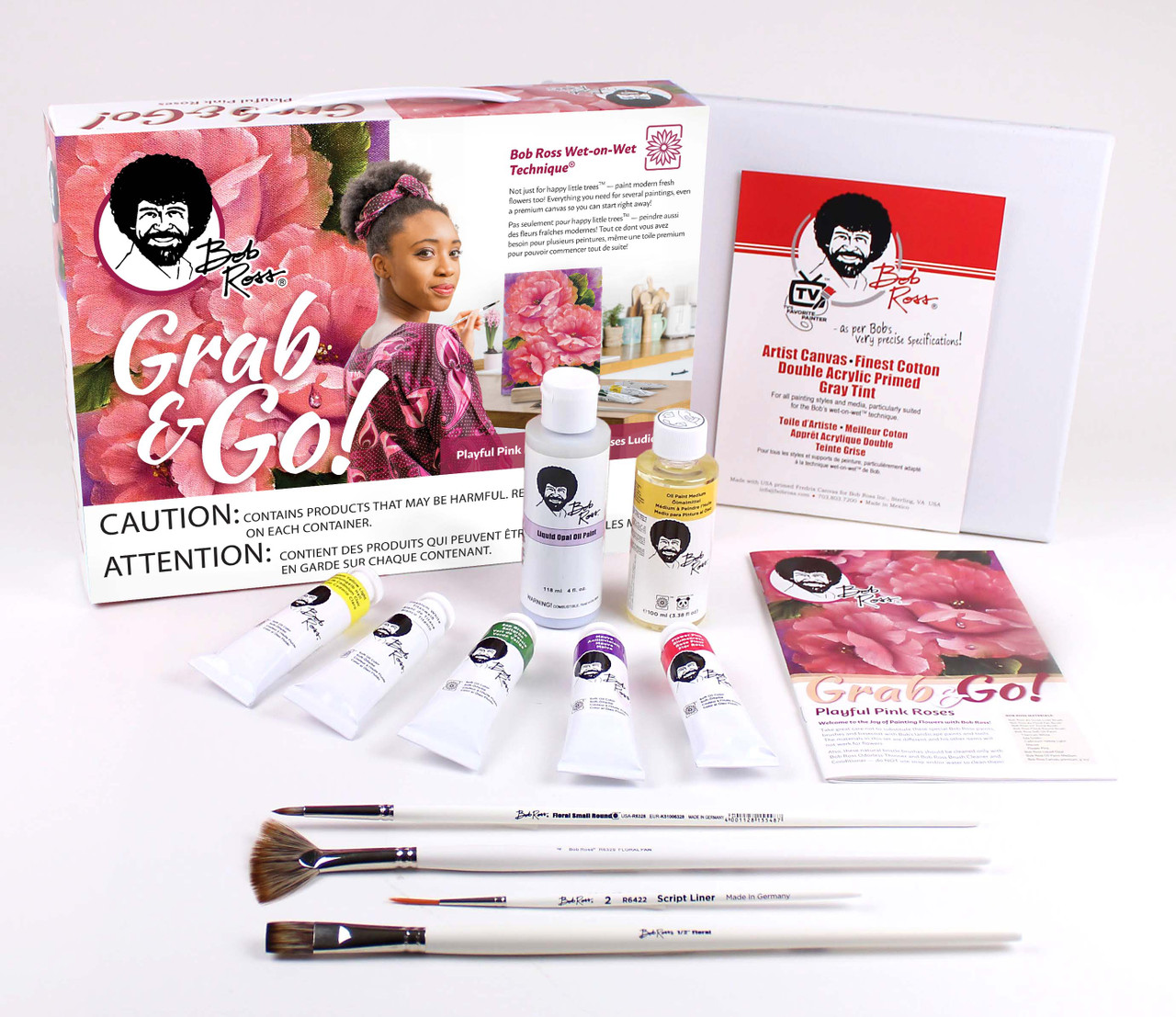 Bob Ross Grab & Go™ Playful Pink Roses (Canada) - Bob Ross Inc.