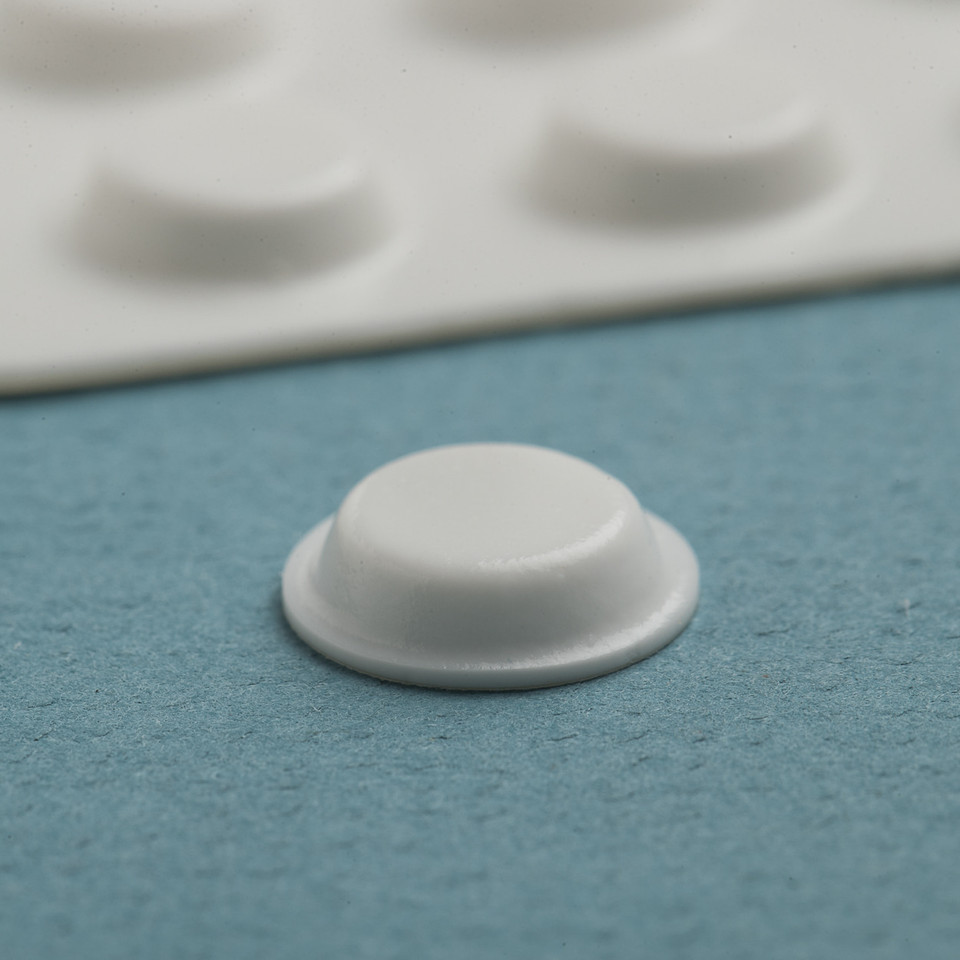20 White Flat Top Round Bump-Ons