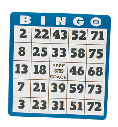 Low Vision Bingo Card